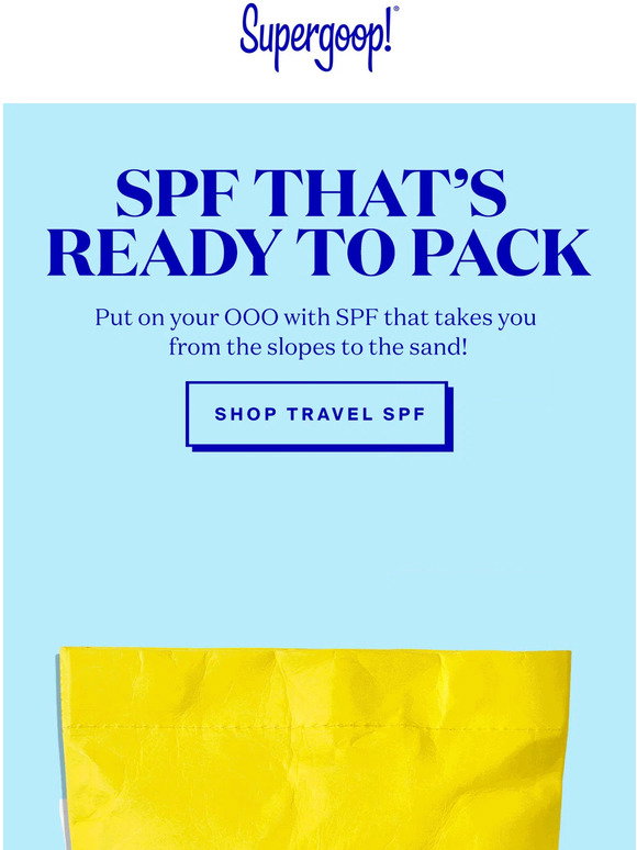 Supergoop: Pack up travel-friendly SPF | Milled