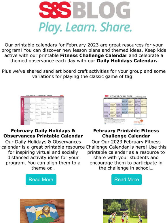 ssww.com: February Printable Calendars + Sand Art Board Crafts | Milled