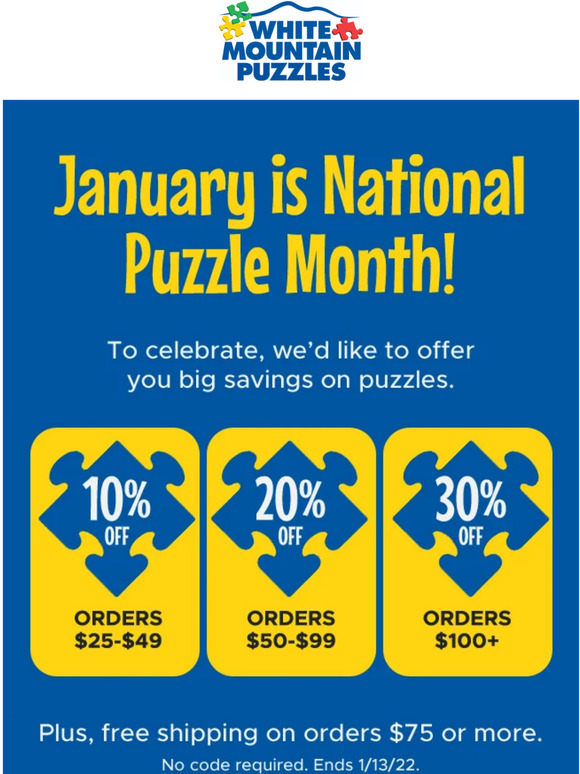 White Mountain Puzzles: Happy National Puzzle Month! | Milled