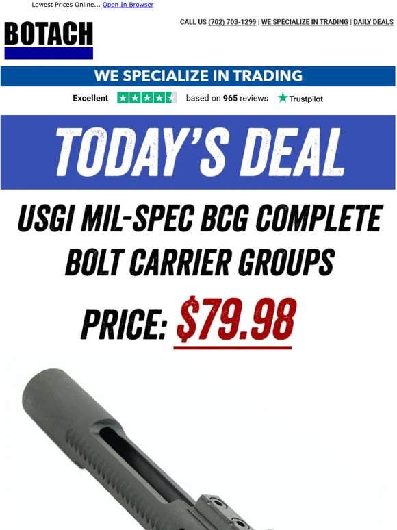 Botach Tactical: Last Chance! USGI Mil-Spec BCG Complete Bolt Carrier ...
