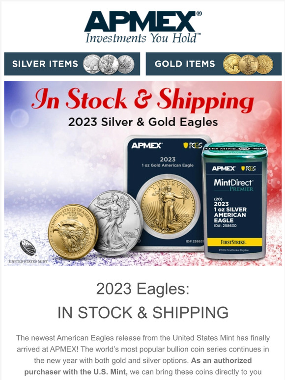 apmex: IN STOCK & SHIPPING! The 2023 Gold and Silver Eagles are here ...