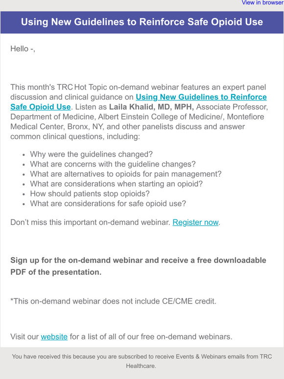 Therapeutic Research: Using New Guidelines to Reinforce Safe Opioid Use ...