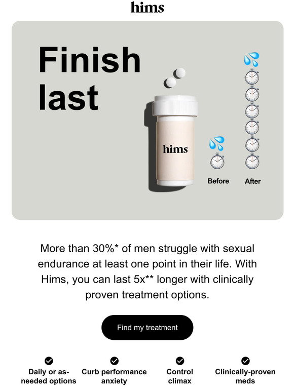 Hims: Last 5x longer with clinically proven treatments | Milled
