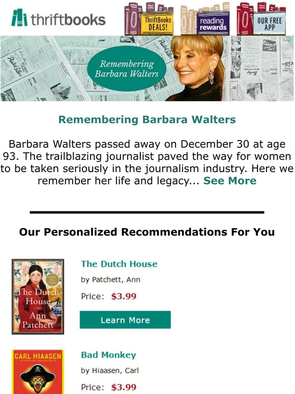 ThriftBooks: Remembering Barbara Walters | Milled