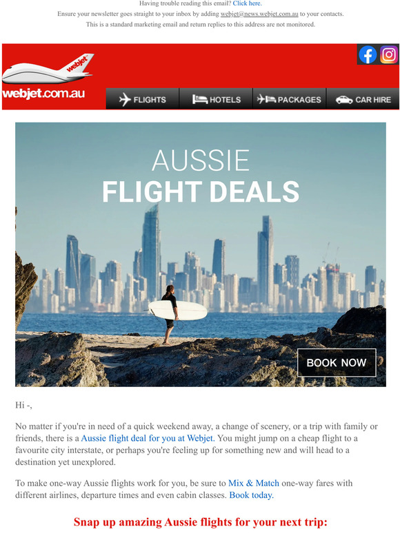 Webjet: Aussie flight deals: $66 one-way to the Gold Coast | Milled