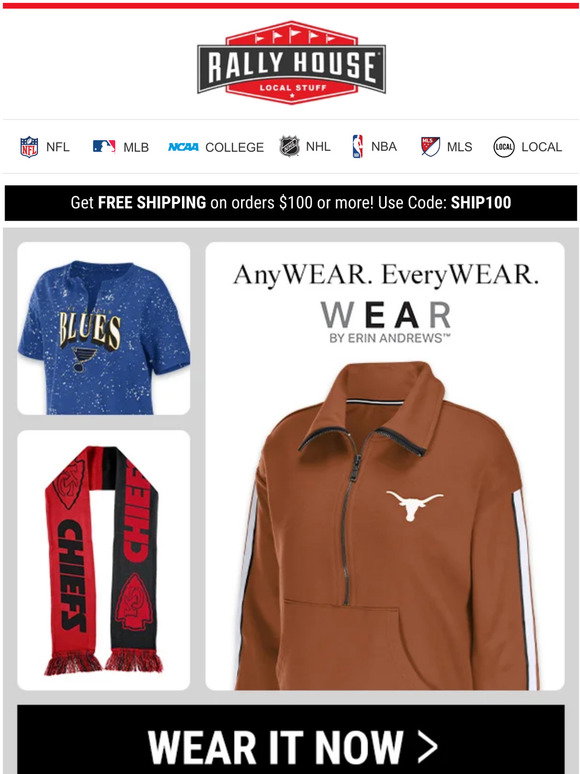 Rally House: Shop WEAR By Erin Andrews 🤩 | Chic Fan Gear For Her Inside ...