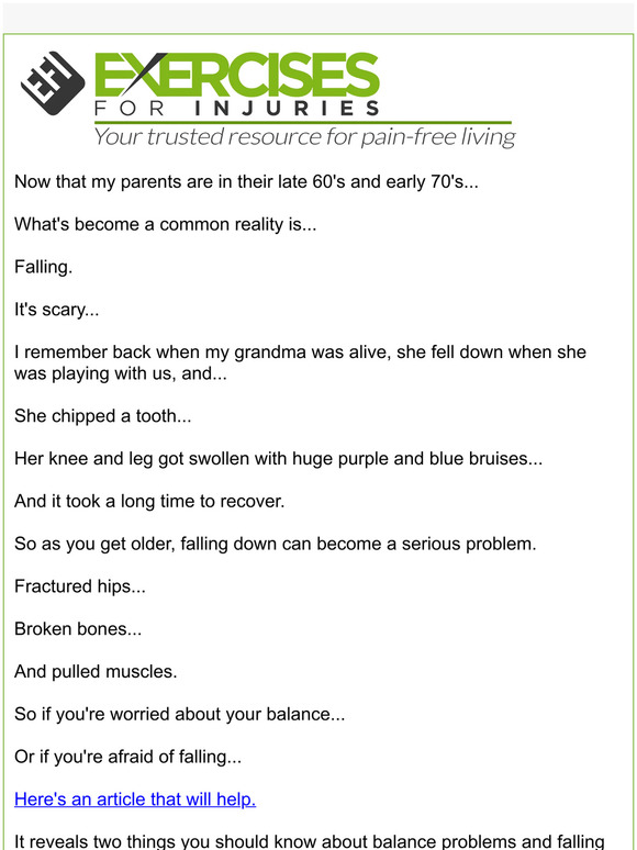 Exercises For Injuries: Balance Problems and Fall Risks | Milled