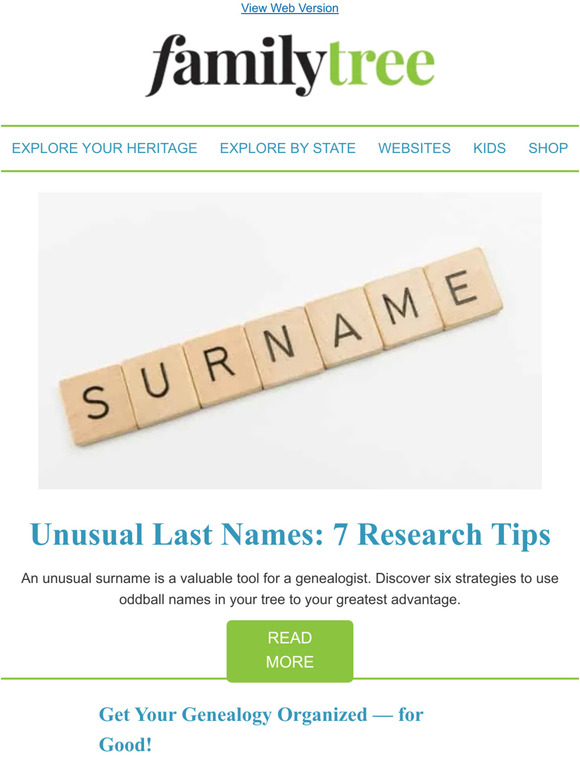 Family Tree Magazine: How to Use Unusual Surnames in Your Research | Milled