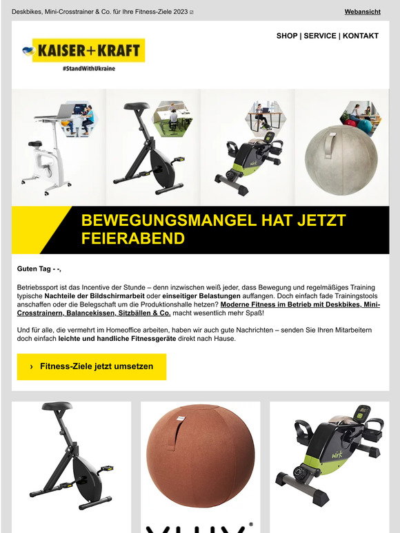Kaiserkraft.de: Fitness direkt am Arbeitsplatz? Ja, das geht! | Milled