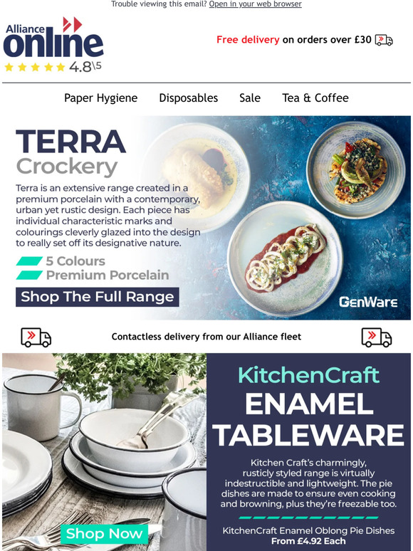 Alliance Online: Crockery & Glassware | New Utopia Ranges! | Milled