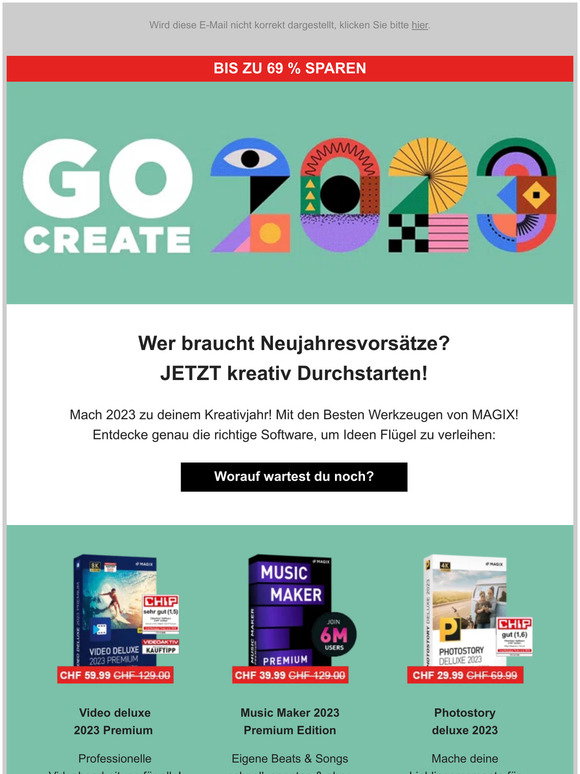 MAGIX: GO CREATE 2023: Mit neuen Angeboten bis zu 69 % sparen! | Milled