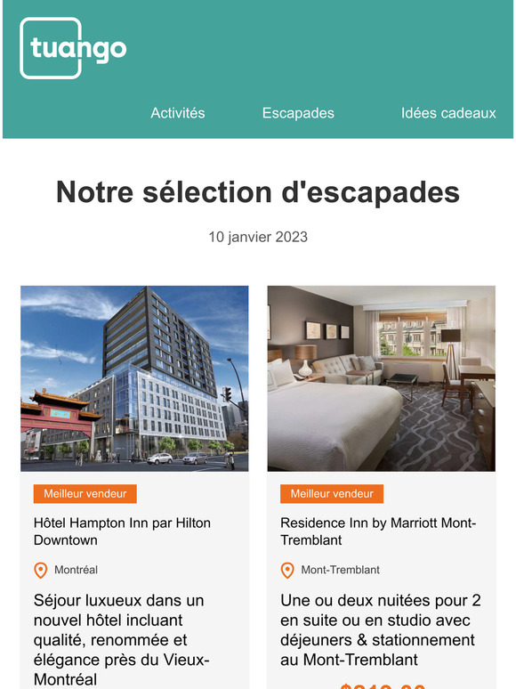 Tuango: Esterel Resort, Auberge Place d'Armes, Marriott Mont-Tremblant ...