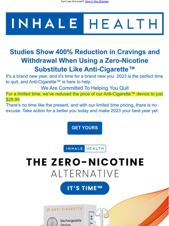 Inhale Health: Here's How You Quit Nicotine in 2023 | Milled