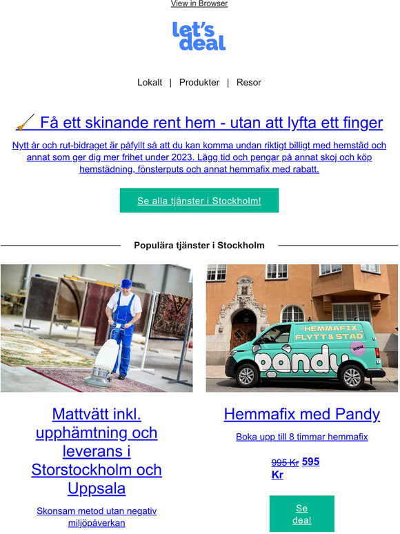 Lets Deal: 🧹 Visste du att vi har hemstäd och flyttstäd i Stockholm? | Milled