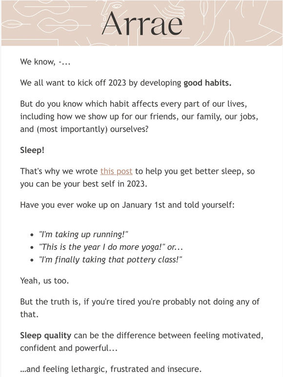 Arrae: How to get better sleep in 2023 😴 | Milled