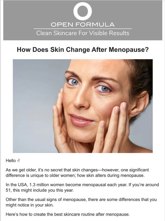 Open Formula: How Does Skin Change After Menopause? | Milled