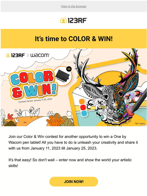 123RF: It's time to color & win a One by Wacom Pen Tablet! | Milled