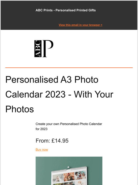 ABC Prints: Create Your Own Photo Calendar for 2023 | Milled