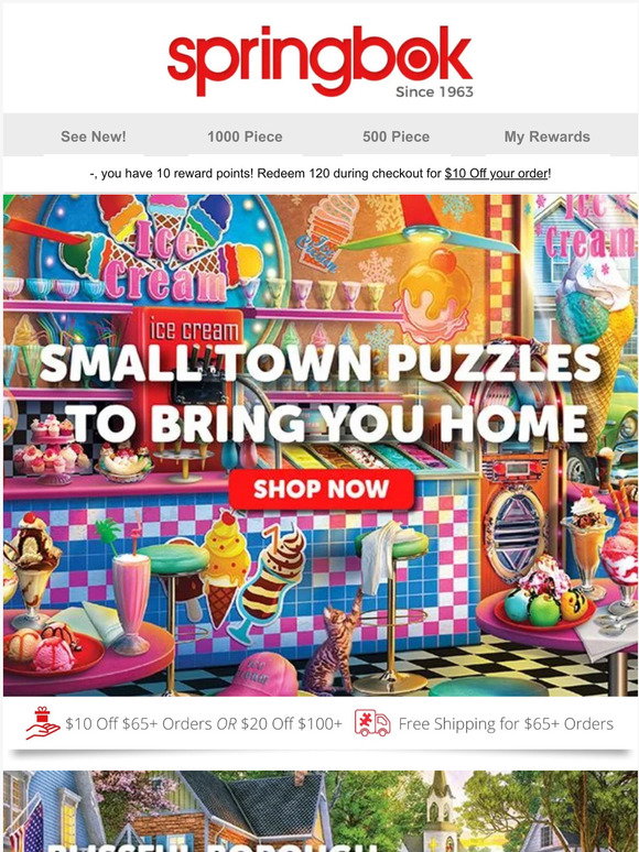 Springbok Puzzles: Small Town Puzzles For a Simpler, Slower Spring | Milled