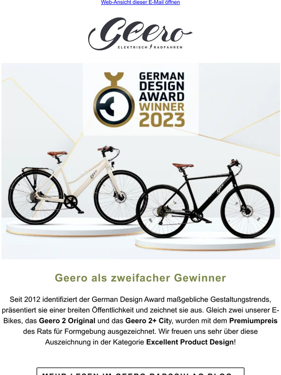 Geero: Geero zweifach ausgezeichnet 🏆 mit German Design Award! | Milled