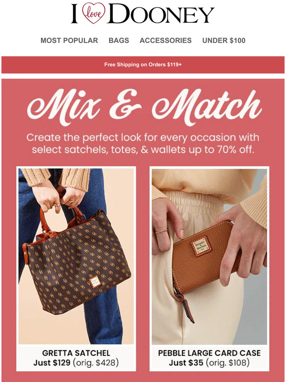 Dooney & Bourke: Mix & Match—Up to 70% Off Your Perfect Pair. | Milled