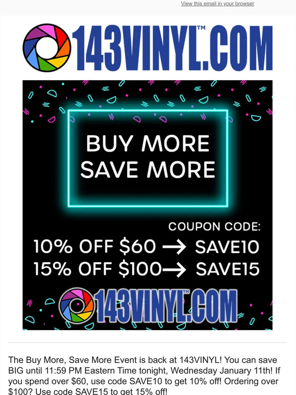 143Vinyl: The Buy More, Save More Event is Back! 🌟 | Milled