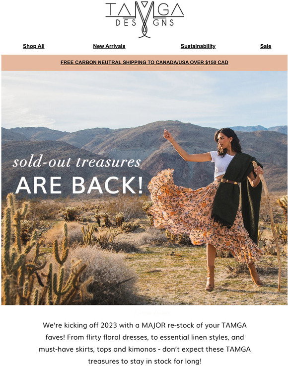 TAMGA Designs: Sold-Out Styles Are Back 🎉 | Milled