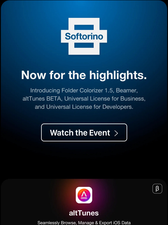 Softorino (WALTR 2): Here's a recap of what we announced at the ️ Softorino Event. | Milled