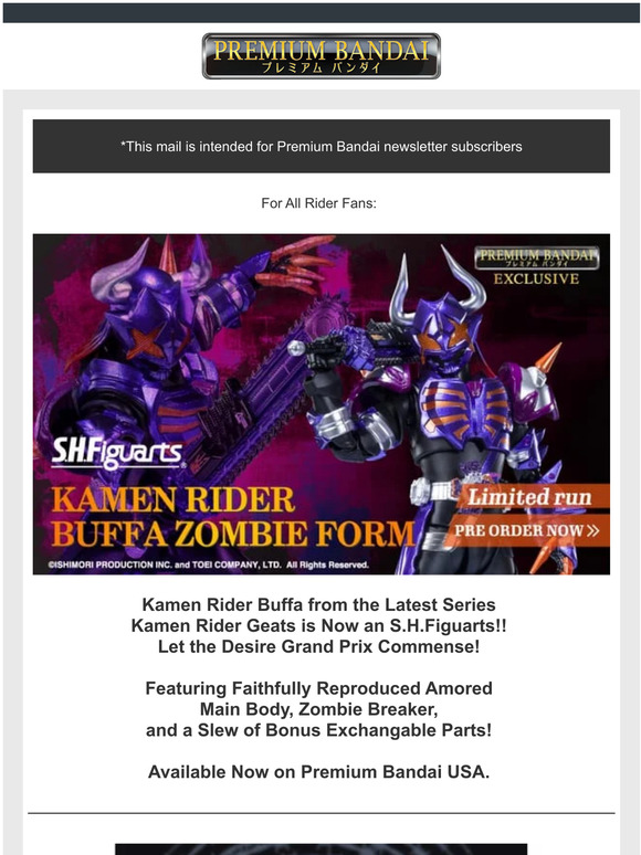 PREMIUM BANDAI USA: S.H.Figuarts KAMEN RIDER BUFFA ZOMBIE FORM is Here ...