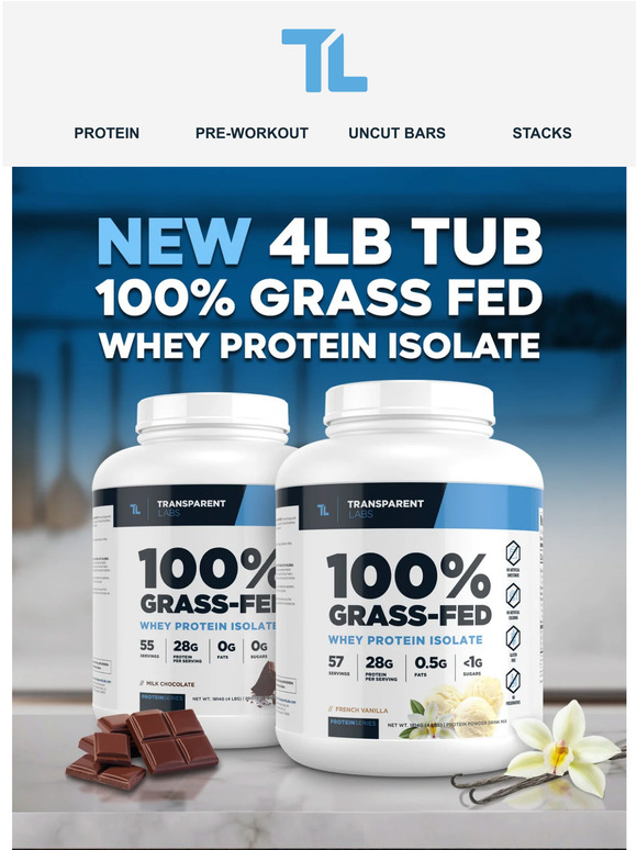 Transparent Labs: NEW: 4lb Tub of Whey Protein Isolate 💪 | Milled