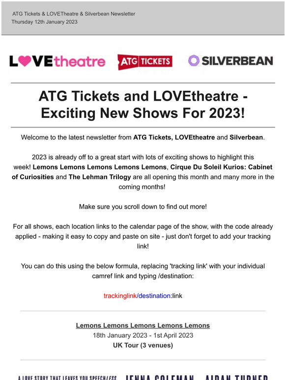 ATG Tickets: ATG Tickets and LOVEtheatre - Exciting New Shows For 2023 ...