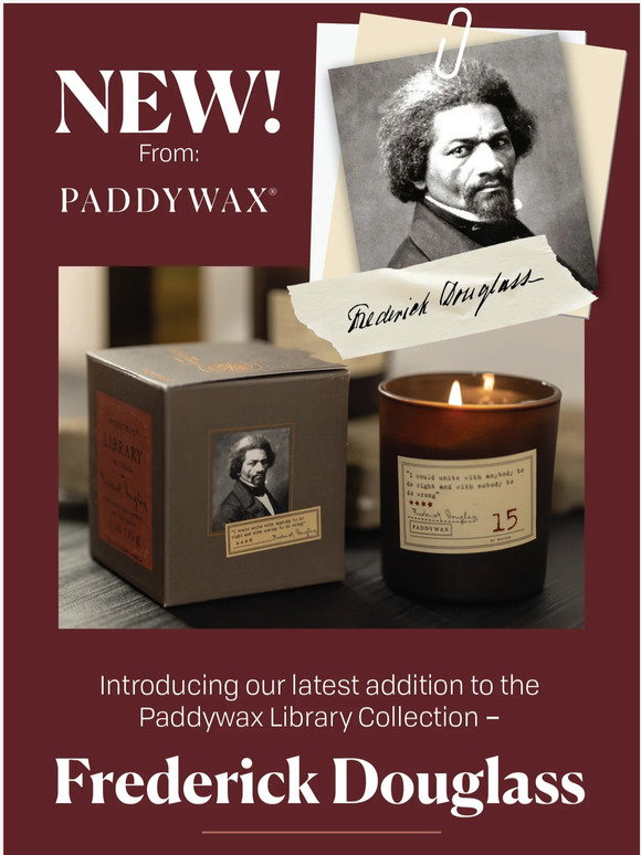 Paddywax: NEW! Library Candle ft. Frederick Douglass | Milled