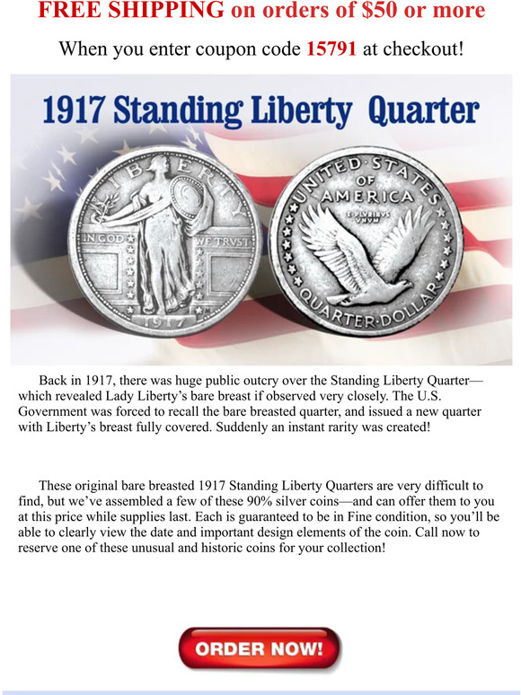 National Collector's Mint: Free Shipping! ★ 1917 Standing Liberty ...