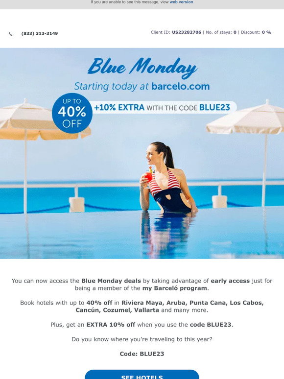 Barceló Hotels & Resorts: Blue Monday I Early access starts today | Milled