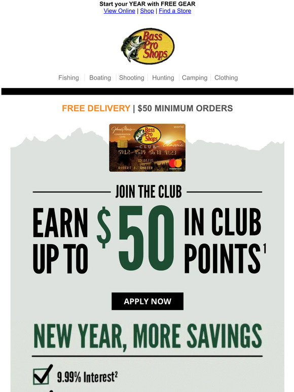 Bass Pro Shops: Earn Up To $50 In CLUB Points! | Milled