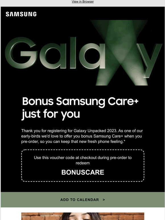 Samsung: —, here's your voucher for Galaxy Unpacked* | Milled