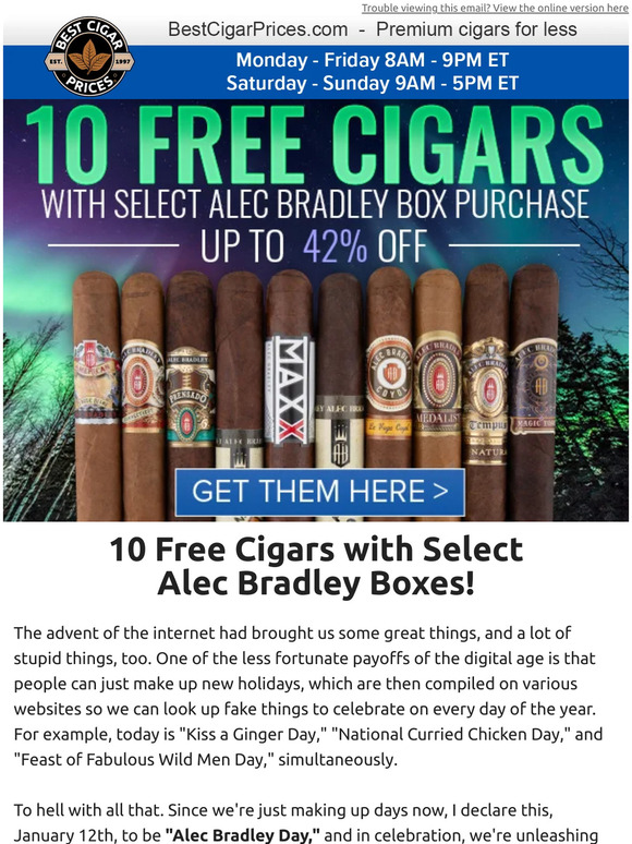 Best Cigar Prices: ♦️ 10 Free Cigars with Select Alec Bradley Boxes ♦️ ...