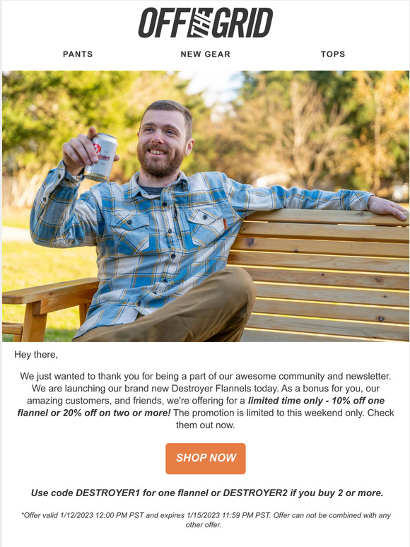 Off The Grid Surplus: The New Destroyer Flannel Launches Today! 🎉 | Milled