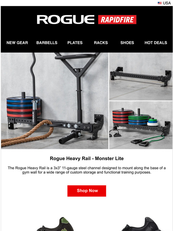 Rogue Fitness: Just Launched: Rogue Heavy Rail - Monster Lite, GORUCK ...