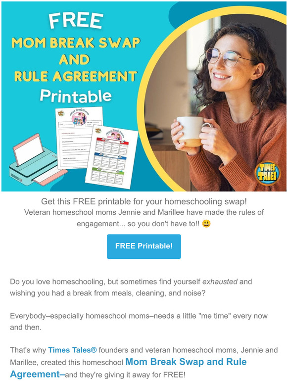 Times Tales: FREE printable! Mom break swap and rule agreement 🤩 | Milled