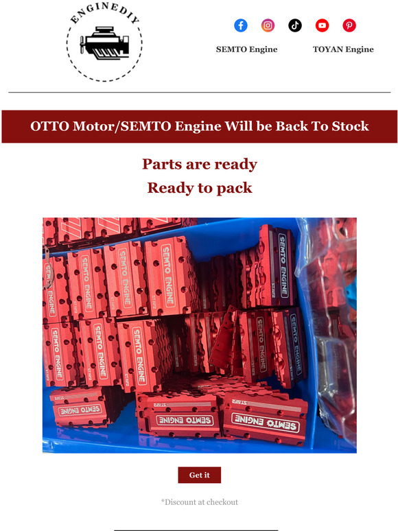 Enginediy: OTTO Motor/SEMTO Engine Will be Back To Stock | Milled