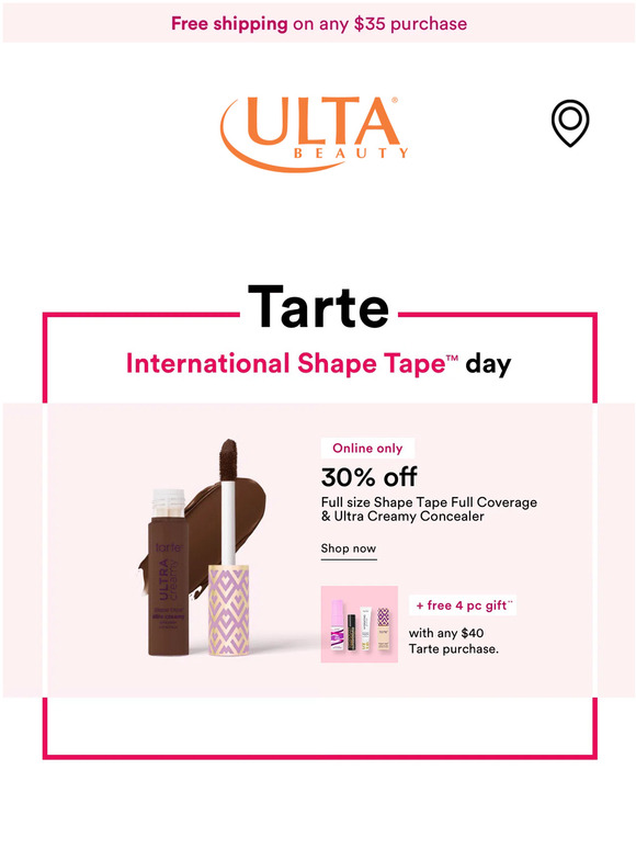 Ulta Beauty: FREE Tarte gift for International Shape Tape day! | Milled