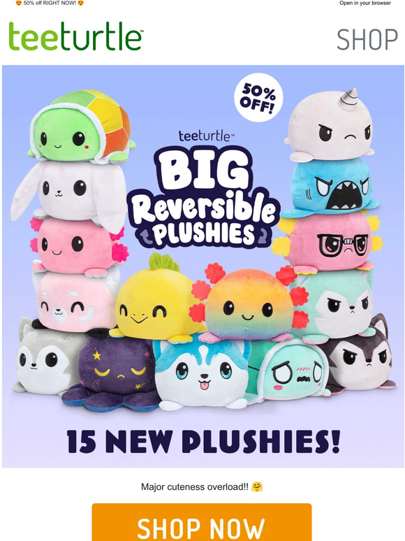 TeeTurtle: 15 BIG Reversible Plushies are here! | Milled