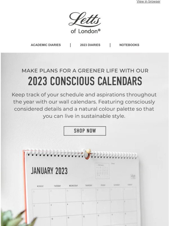 Letts of London: Keep track of your 2023 plans with our Conscious ...