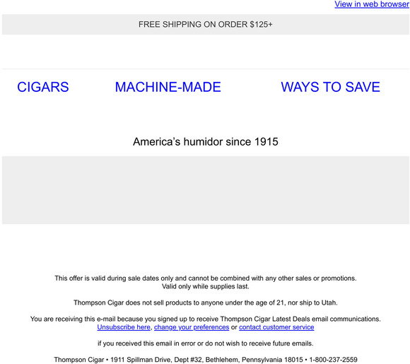 Thompson Cigar: Panther Packs Of 140 Only $24.99 | Milled
