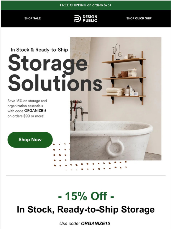Design Public: 15% Off In Stock Storage Solutions | Milled