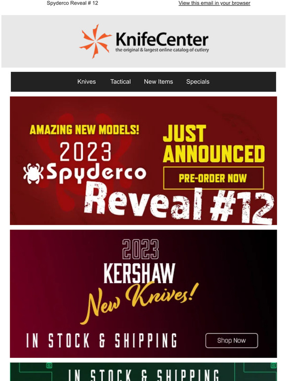KnifeCenter: New 2023 Spyderco Pre-Order + New Keshaw & CRKT In Stock ...