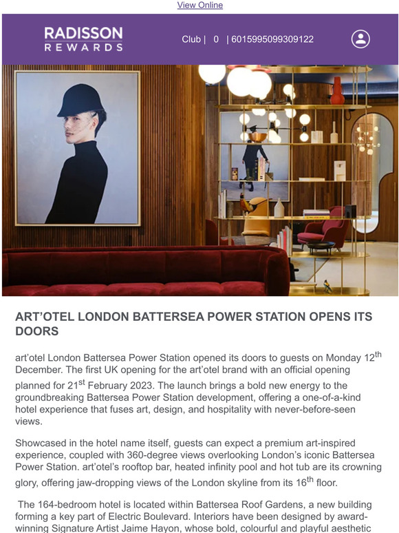 Radisson Blu: Art’otel London Battersea Power Station Opens Its Doors ...