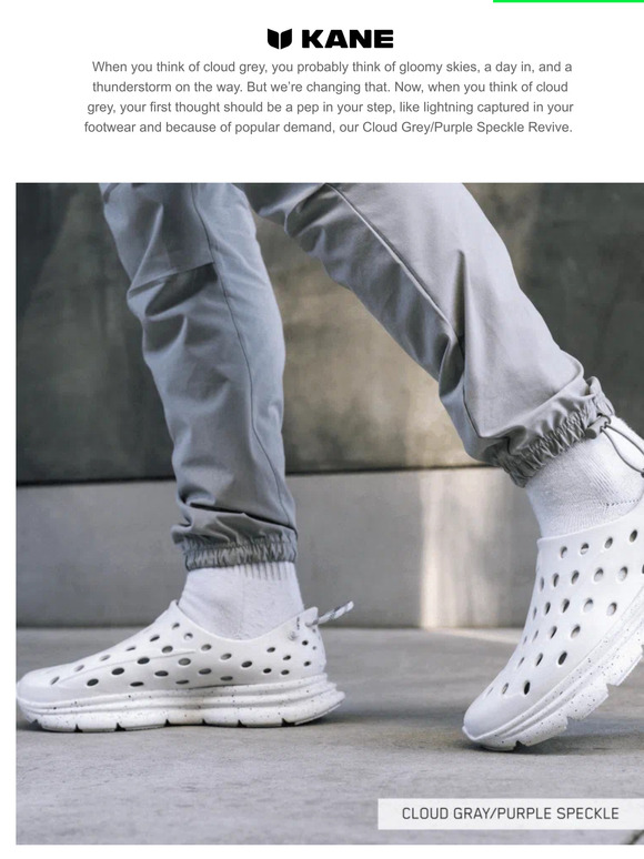 Kane Footwear: Introducing Cloud Gray/Purple Speckle | Milled