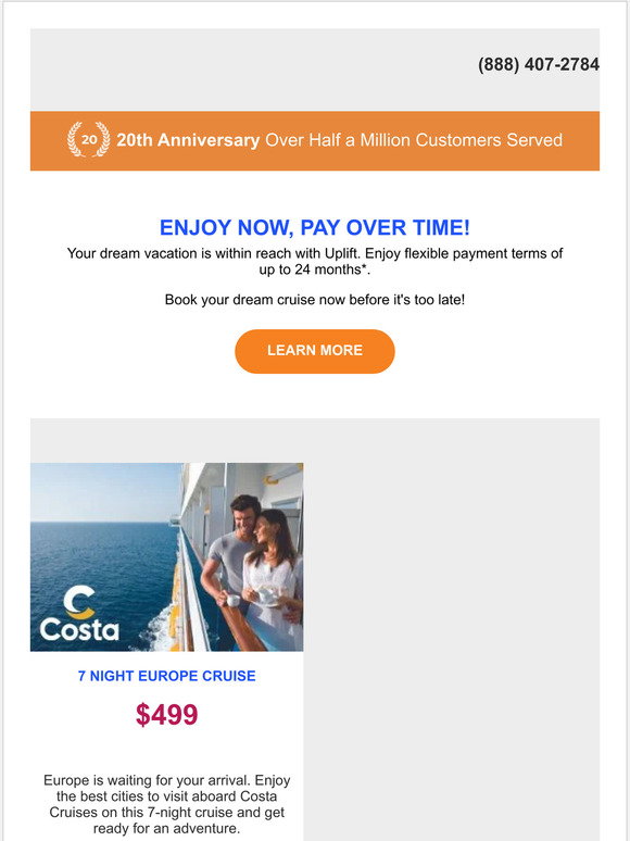 CruiseDirect: ⛴️Book Now, and Pay Later with Uplift. Enjoy flexible ...